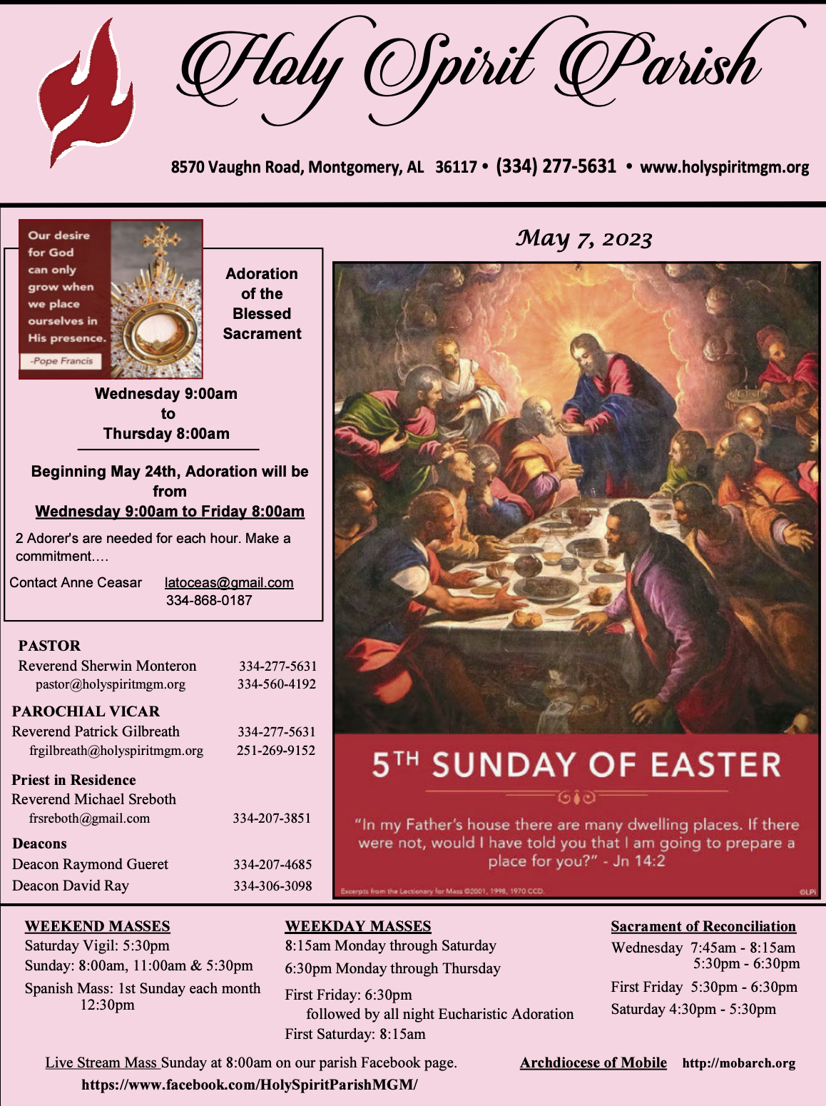 Bulletins Archive - Holy Spirit Catholic Church